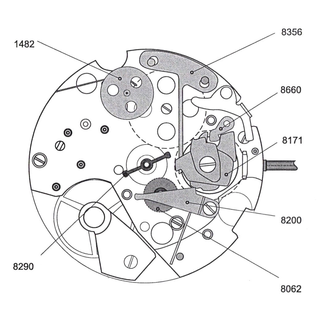 ETA 7750-8200, Blocking lever – urdelar.se